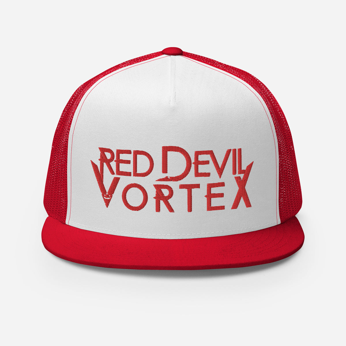 Red Devil Vortex Logo Trucker Hat